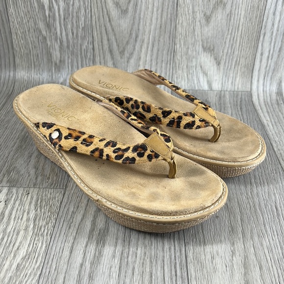 Vionic | Shoes | Vionic Animal Print Ortho Heel Leopard Sandals | Poshmark